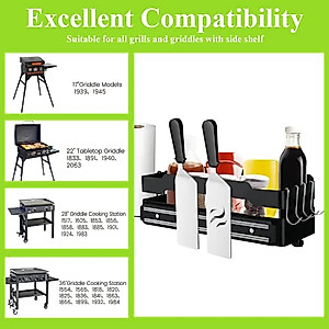 Griddle Caddy for Blackstone 28"/36", Upgraded Magnetic steel Grill Caddy Organizer for BBQ, Griddles Caddy Storage Box Space Saving Accessories No Drilling Needed