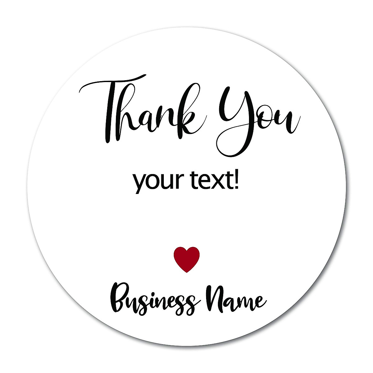 Personalized Thank You Stickers - Set of 80 Custom Thank You for Your Order Stickers, Self Adhesive Flat Sheet 1.5 Inch Round Labels for Small Business Packaging (Thank You)