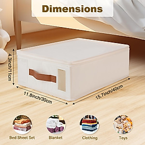 Bed Sheet Organizer 4 Pack - No Insects Entry Sheet Organizers and Storage with Zipper, Label, Handle, Window, Linen Closet Organizers and Storage for Sheet Set, Clothing, Duvet Covers, Blanket