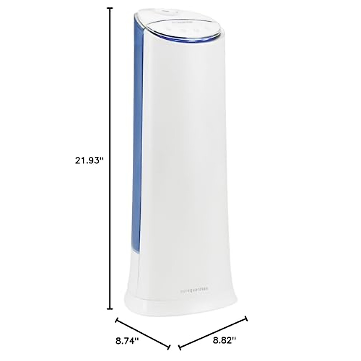 PureGuardian Ultrasonic Cool Mist Humidifier, 100 Hrs. Run Time, 1.5 Gallon Tank, 440 Sq. Ft. Coverage, Medium Rooms, Quiet, Filter Free, Essential Oil Tray, White, H3200WAR