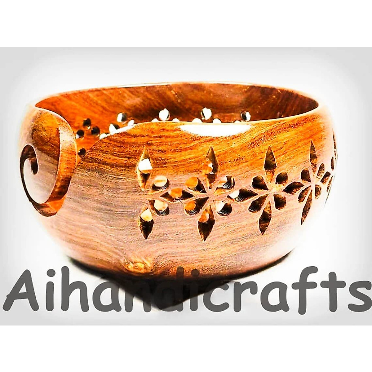 Handmade Wooden Yarn Bowl, Personalized Yarn Bowl, Knitting Crochet Thread Storage Box, Yarn Ball Bowl, Gift for Mother, Birthday Present