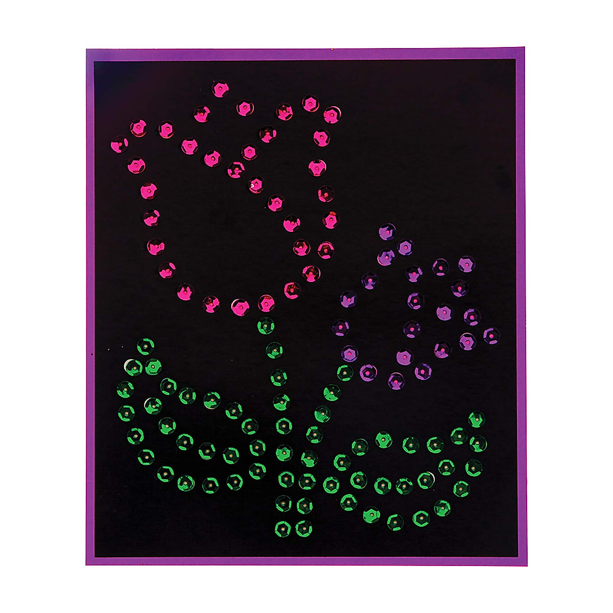 Baker Ross AT386 Flower Sequin Craft Pictures - Pack of 5, for Children to Decorate and Personalise Arts Projects, Ideal Groups, Home Crafting, Class Room Activities