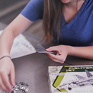 MALUVRIAN Erector Set Fighter Jet for Boys - Girls | Metal Model Airplane Kit for Adults Teens and Advanced Kids | Stem Toy | Educational and Engineering | 158 pcs
