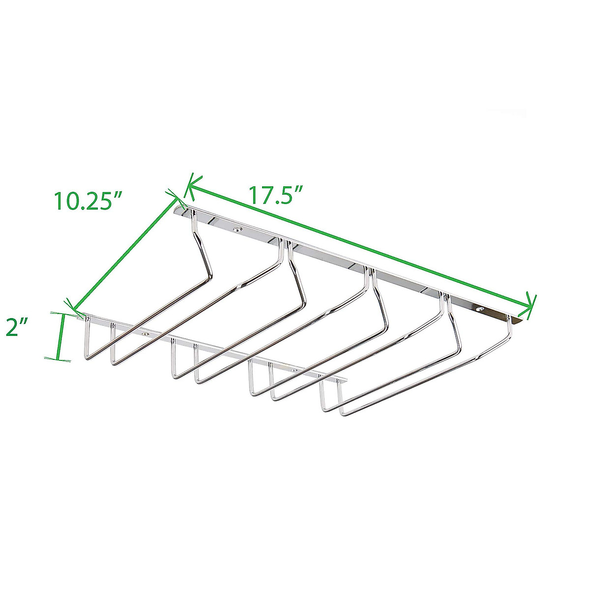 Mind Reader 4 Row Chrome Stemware Holder, Silver