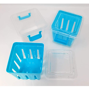 Fruit and Veggie Vegetable Basket Food Storage Container BPA Free 2 Pack TEAL/LIGHT BLUE