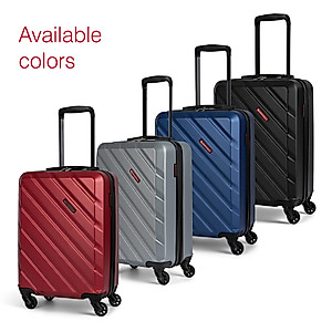 SWISS MOBILITY AHB Collection 3 Piece Hard Shell Luggage Set, Expandable Suitcases with 360-Degree Spinner Wheels, Retractable Handle, 20 Inch Carry On, 24 Inch Mid-size, 28 Inch Large Bags, Black