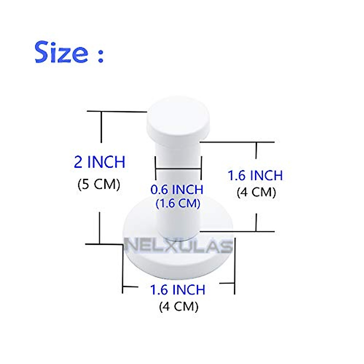 NELXULAS Classic White Stainless Steel Single Super Heavy Duty Wall Mount Hook, Coat Hanger, Bath Towel Hooks (2", 4 PCS)