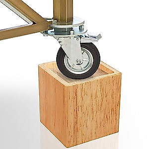 GNIEMCKIN Set of 4 Wood Bed Risers, 4 Inch High, Natural Wood Furniture Lifters, Heavy Duty Sofa risers for Sofa, Bed, Chair, Table