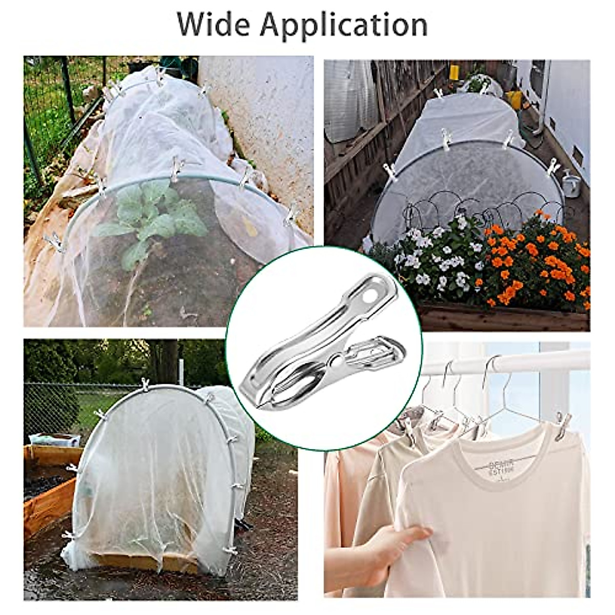 20Pack Greenhouse Clips, Hold Down the Plant Cover or Shade Cloth on Garden Hoops or Greenhouse Frame