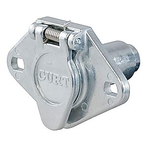 CURT 58070 Vehicle-Side 4-Pin Round Trailer Wiring Harness Socket