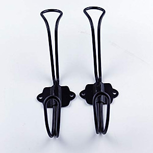 VORCOOL Metal Coat Rack 5Pcs Wall Mounted Dual Coat Hooks Metal Wall Hooks Robe Hook Rustic Double Hooks Coat Hanger for Scarf Bag Towel Key Cap Cup Hat Wall Mount Clothes Rack