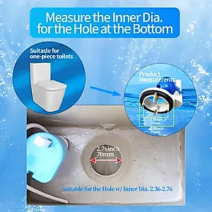 Lychee Light Toilet Flush Valve Assembly for One-Piece Toilets with Flapper and Chain 3-Inch Replacement Parts, Repair Kit, Easy Install.