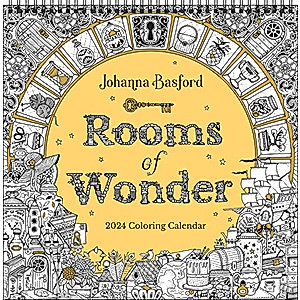 Johanna Basford 2024 Coloring Wall Calendar: Rooms of Wonder