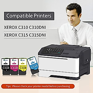 Remanufactured for Xerox C310 C315 Toner Cartridge Toner Replacement for 006R004356 006R004357 006R004358 006R004359 (4 Pack)