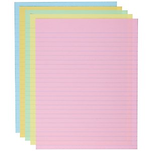 School Smart Ruled Exhibit Paper, 8-1/2 x 11 Inches, Assorted Colors, 500 Sheets - 085454
