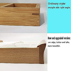 Jinsongdafa Wood Pallet Porcelain Divided Serving Dishes, Appetizer， Relish Tray, Serving Bowls for Parties - Perfect for Chips and Dip, Veggies, Candy and Snacks | Reusable (4 Cells Platters)