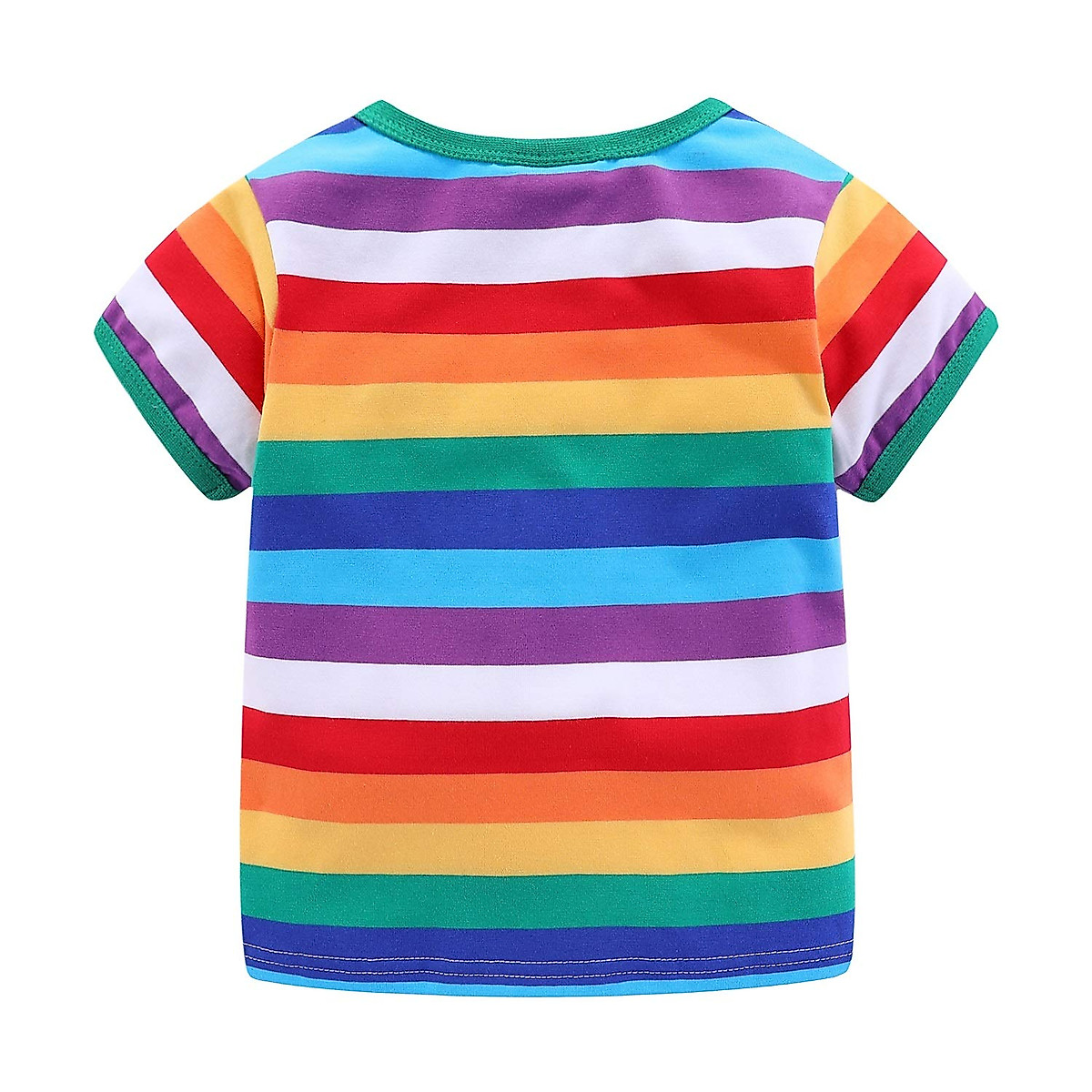 Mud Kingdom Toddler Boys T-Shirts Short Sleeve Rainbow Stripe 24 Months