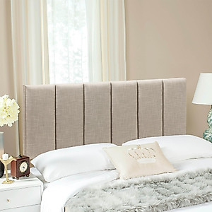 Aklaus Modern Adjustable Headboard - Upholstered Fabric Queen Size Bed Headboard - Oatmeal