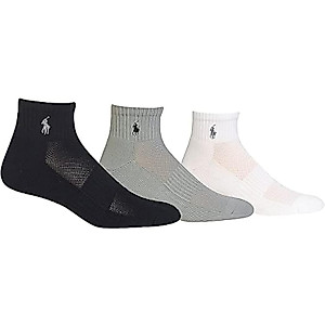 POLO RALPH LAUREN MEN’S 4 PACK LOW CUT ATHLETIC SOCKS, SZ 10-13
