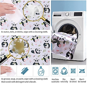 ChicMoments 59'' Huge Toddlers' Highchair Splat Mat, Panda Non-Slip Baby Place Mat, Kids' Leakproof Splash Spill Floor Mat with 2 Rolls Bamboo Clean Cloth (59 * 59‘’/150 * 150cm, Panda)