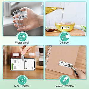 Nelko Genuine P21 Label Maker Tape, 14x40mm (0.55"x1.57"), Standard Laminated Thermal Label Tape Replacement, for Home Office, 180 Labels/Roll, White