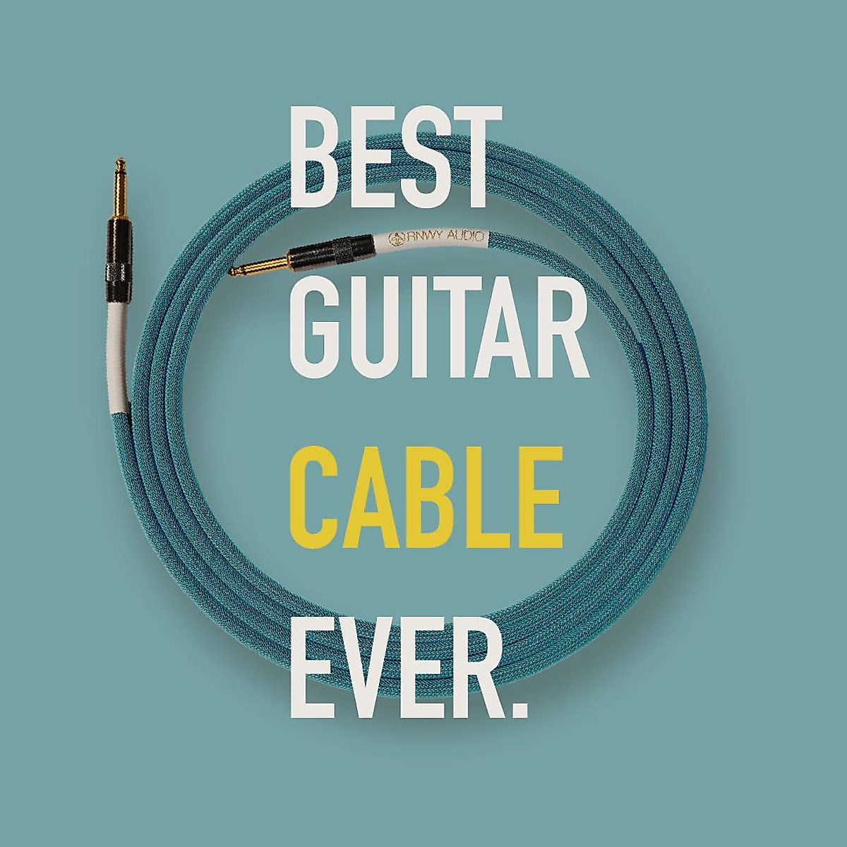 Runway Audio Instrument Cable - Lowest Capacitance Cable on The Market (15ft, Straight to Right Angle, Black-Out)
