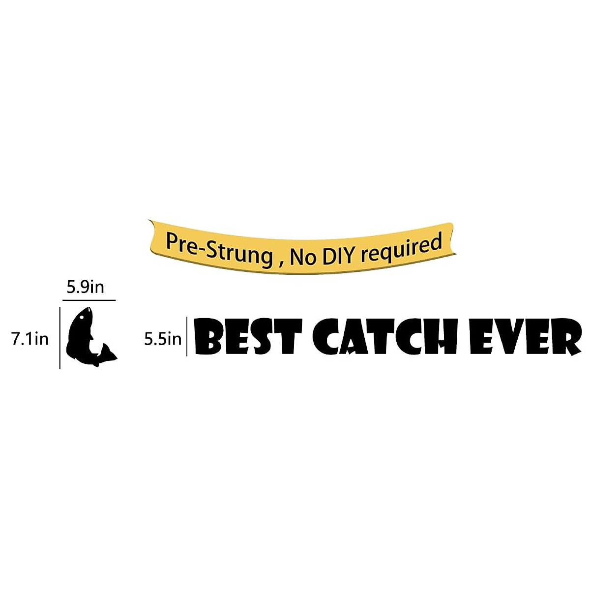 Fishing Theme Banner Funny Party Decor - Best Catch Ever - Funny Party Banner for Wedding/Engagement/Bridal Shower/Anniversary Party Supplies