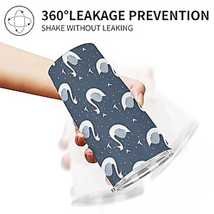 KIOWEIR Duck And Dark Background Stainless Steel Tumbler 20oz With Lid And Straw, Insulated Tumblers Coffee Cup, Travel Mug for Ice Drink & Hot Beverage for Women Men Boys Girls