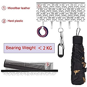 Cute Simpe Black White Sheep Pattern Rack Organizer with 5 Hooks Wall Bathroom Kitchen Shelf Rack Multifunctional Storage Shelf