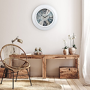 La Crosse Technology 22" Lakeside White Quartz Analog Wall Clock - 404-3056