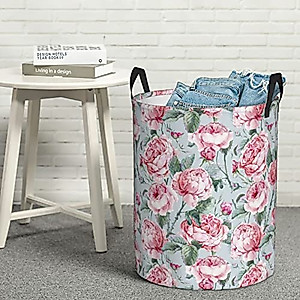 Rose Laundry Hamper Flower Laundry Baskets Large Women Hampers Toy Organizer Hamper Bag Dirty Clothes Storage Bin
