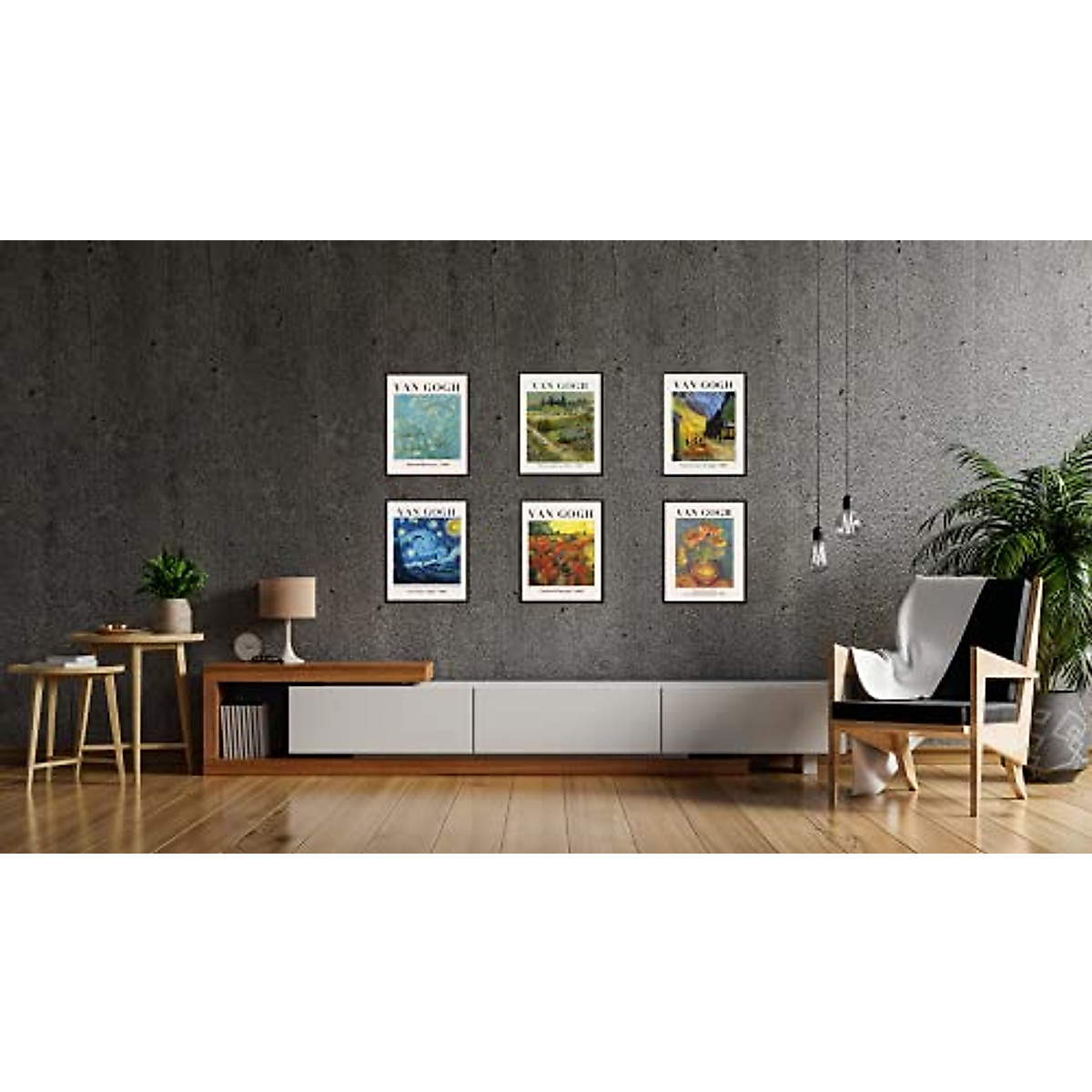 Sylvana Workshop - Van Gogh Posters and Prints Wall Art, UNFRAMED(Set of 6 Wall Decor), Fine Art Posters Prints, The Starry Night, Art Prints, Famous Posters, Famous Prints, Van Gogh Decorations… (8"x10")