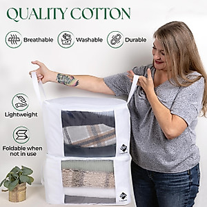 Cashmere Kiwi Sweater Storage Bags For Clothes | with Cedar Sachet | Breathable & Washable Cotton Bag | For Cashmere, Merino Wool, and more