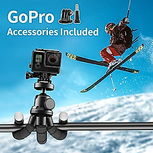 Aureday Phone Tripod, Flexible Tripod for iPhone and Android Cell Phone, Portable Small Tripod with Wireless Remote and Clip for Video Recording/Vlogging/Selfie