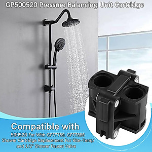 2 Pack GP500520 Pressure Balancing Unit Cartridge, Compatible with Kohler GP77759, GP77886 Shower Cartridge Replacement, for Rite-Temp and Single Handle 1/2" Pressure Balancing Shower Faucet Valve