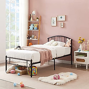 VECELO 14 inch Twin Bed Frame Metal Platform Mattress Foundation with headboard Footboard Steel Slat Support/No Box Spring Needed/Easy Assembly