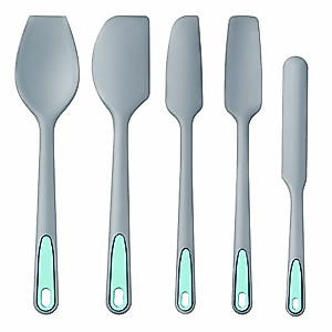 To encounter Silicone Spatula Set, 5 Pieces Seamless Spatula, Heat-Resistant Turner Spatulas, Nonstick for Baking, Cooking & Mixing, Dishwasher Safe