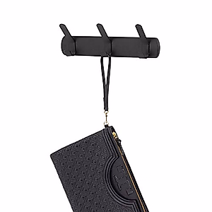 iDesign Holden Steel Triple Double Wall Mount Storage Organizer Closets, Bedrooms, Bathrooms, 12" x 2.3" x 3.61", 3 Hook Rack