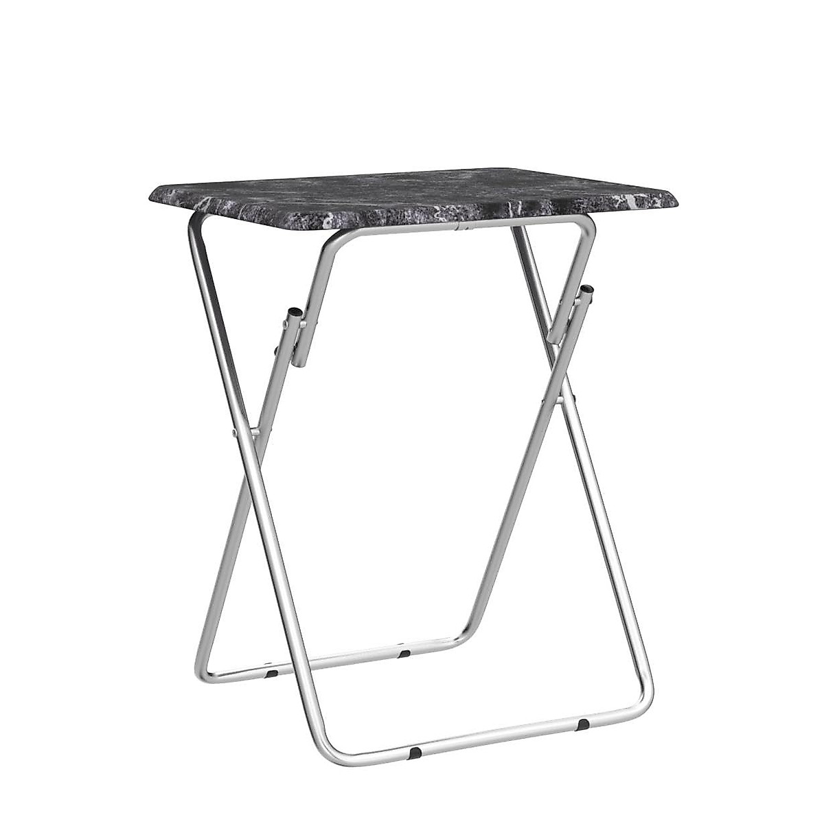 Garden 4 you Portable Folding TV Tray/TV Trays Foldable Dinner Snack Trays Table, Portable Foldable Table Small Sofa Bedside Tables with Light Weight, 15 x 18.9 x 26 in(Black Marble,1PC)