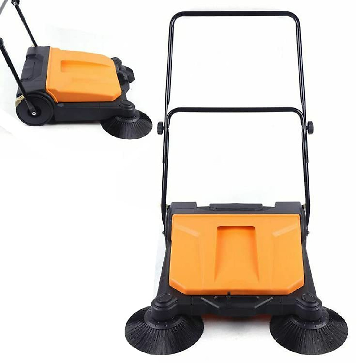 26" Hand-Push Sweepe,Industrial Floor Sweeper Large Area Floor Sweeper Floor Cleaning Machine,Sweeps 29,277 Square Feet/Hour Outdoor and Indoor Sweeper
