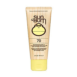 Sun Bum Original SPF 70 Sunscreen Lotion | Vegan and Hawaii 104 Reef Act Compliant (Octinoxate & Oxybenzone Free) Broad Spectrum Moisturizing UVA/UVB Sunscreen with Vitamin E | 3 oz