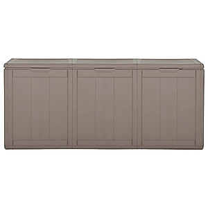 RINDIGOO Patio Storage Box 71.3 gal Brown PP Rattan,Outdoor Storage Chest with Ample Space for Patio, Garden, and Terrace Weatherproof & UVResistant Storage Boxes, Outdoor Furniture