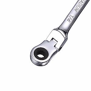 uxcell 1/4 Inch Flex-Head Ratcheting Combination Wrench SAE 72 Teeth 12 Point Ratchet Box Ended Spanner Tools, Cr-V