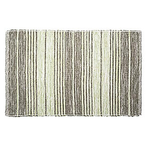 Contemporary Home Living 2' x 3' Army Green, Moss Green, and White Rectangular Recycled Yarn Rug