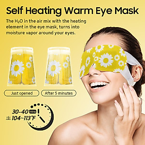 BeHoomi Steam Eye Mask, 10 Packs Heated Eye Mask, Self Heating Disposable SPA Warm Compress for Eyes Sleep Mask, Soothing Moist Heat Eye Masks, Travel Essentials & Relaxation Gifts (Chamomile Scent)