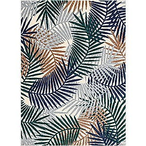 Well Woven Sono Blue Palms Botanical (5'3" x 7'3") Area Rug