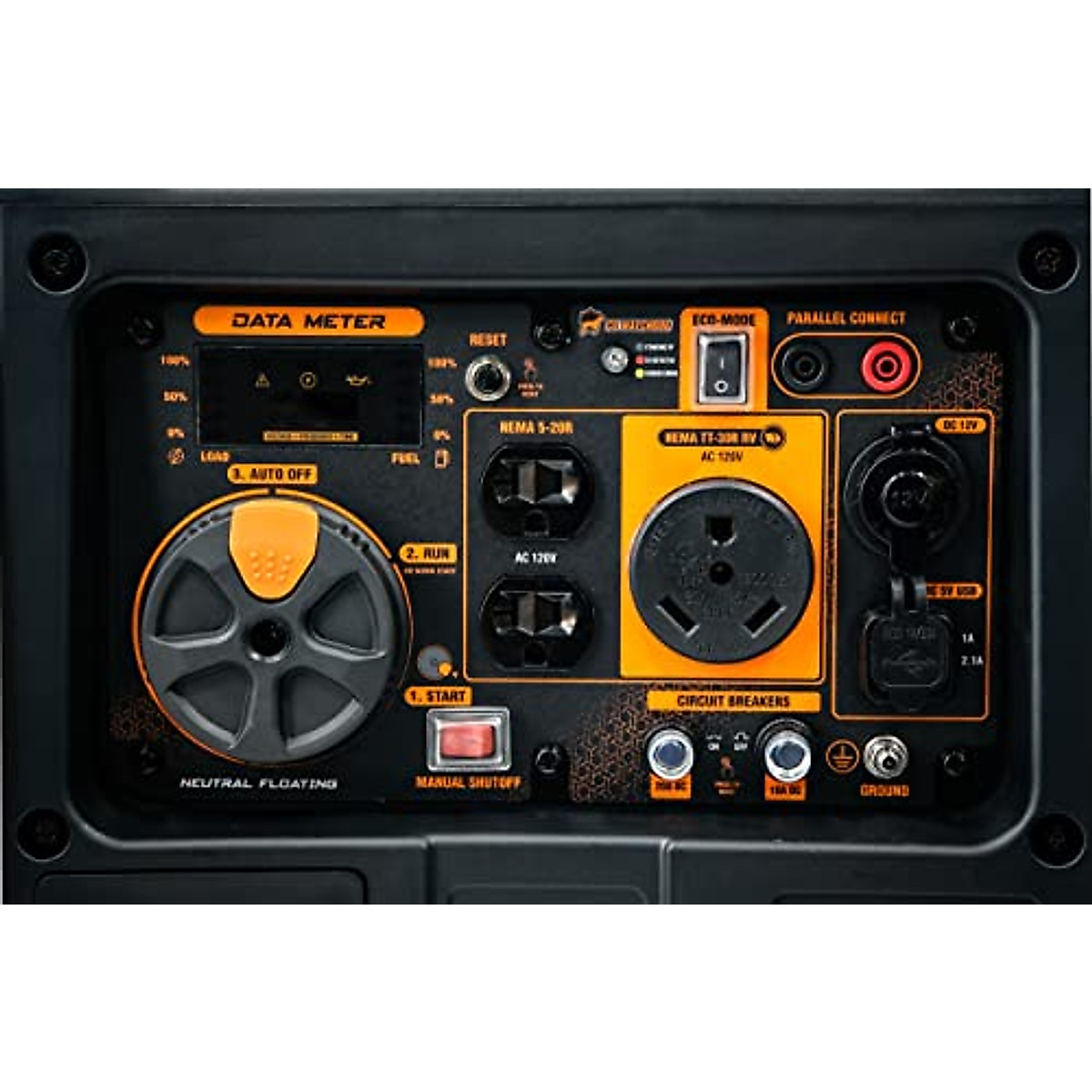 WEN 56400iX 4000-Watt Inverter Generator with Fuel Shut-Off and CO Shutdown Sensor, Black