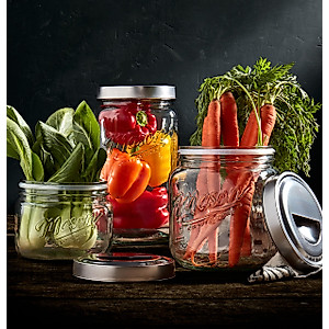 Mason Craft & More Airtight Kitchen Food Storage Clear Glass Pop Up Lid Canister, 3 Piece Pop Up Graduated Canister Set (1.6L, 2.75L, and 4.6L)