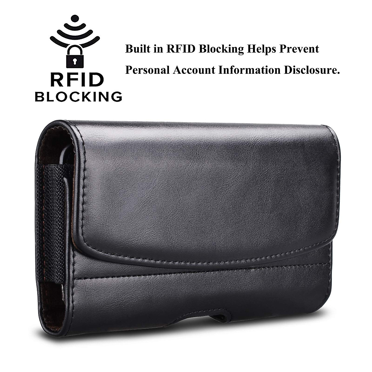 Njjex Phone Holster for Samsung Galaxy S24 Ultra S23+ S22 S21 S20 S10 A15 A14 A54 A23 A12 A13 A32 A42 A52 Note 20 iPhone 13 14 15 Pro Max 12 11 XS XR Leather Belt Clip Loop Phone Holder Carrying Pouch