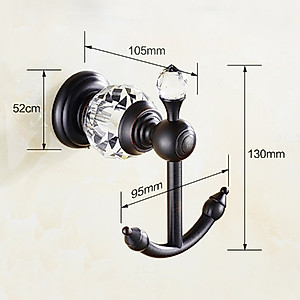 Nokozan Luxury Crystal Series Brass Coat Hooks Wall Mounted Bathroom Towel Hook, Oil-rubbed Bronze